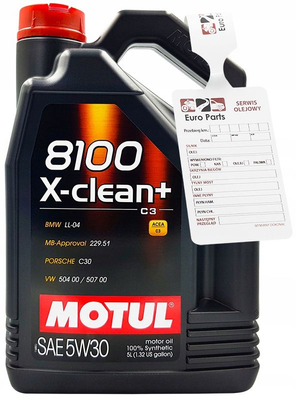 Olej Silnikowy Motul 8100 X-Clean+ C3 5w30 5L - ERLI.pl