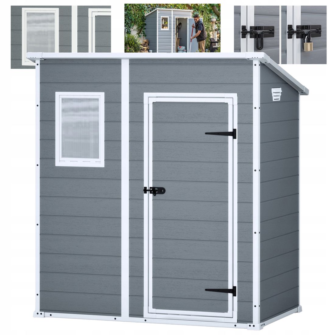 Domek Ogrodowy Narzędziowy na Narzędzia Szopa Keter MANOR 6x4 Schowek ...