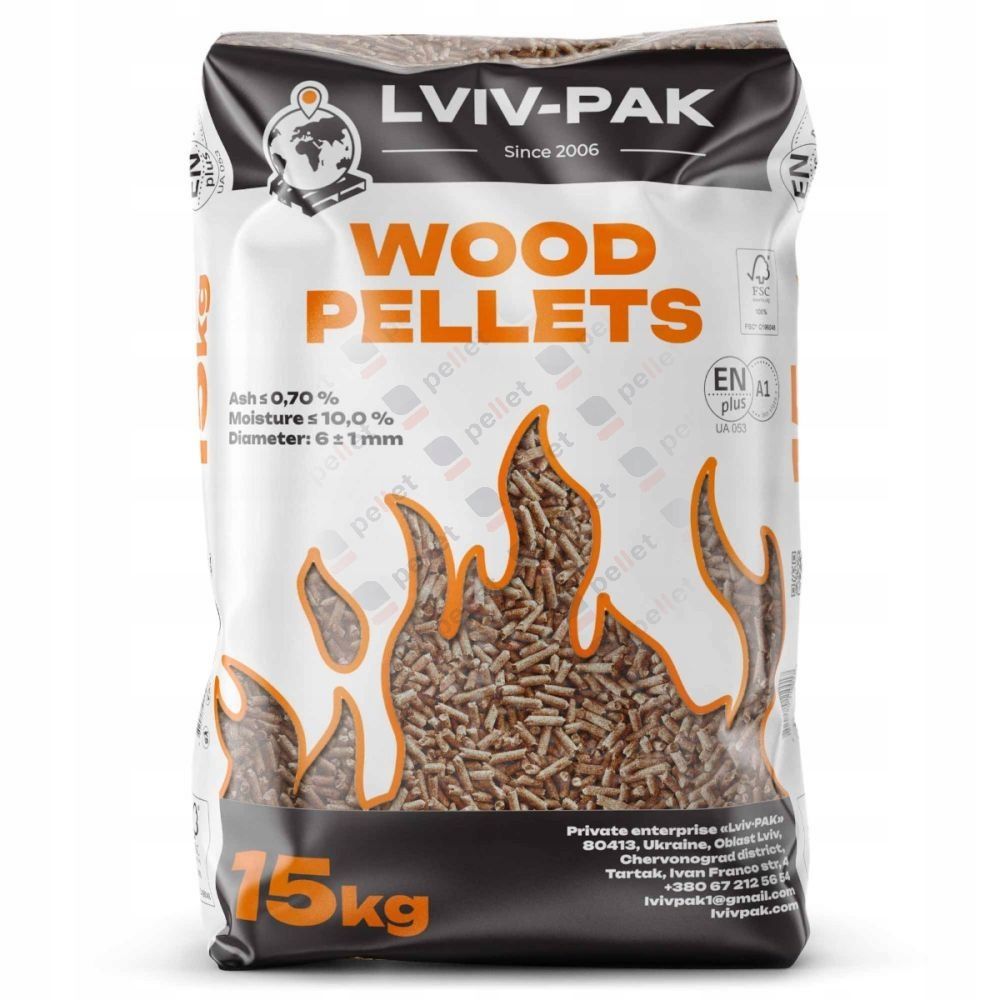 Pellet Drzewny Lviv-Pak 6mm Wysoka Kaloryczność - 18 MJ/kg - Paleta 975 ...