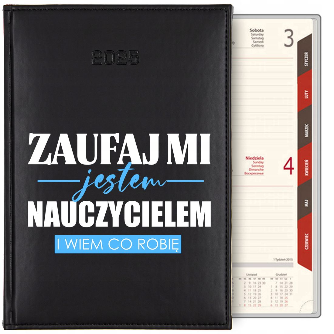 KALENDARZ TERMINARZ ORGANIZER B5 2025 PREZENT DLA NAUCZYCIELA PLANER WZORY – 219762346 - ERLI.pl