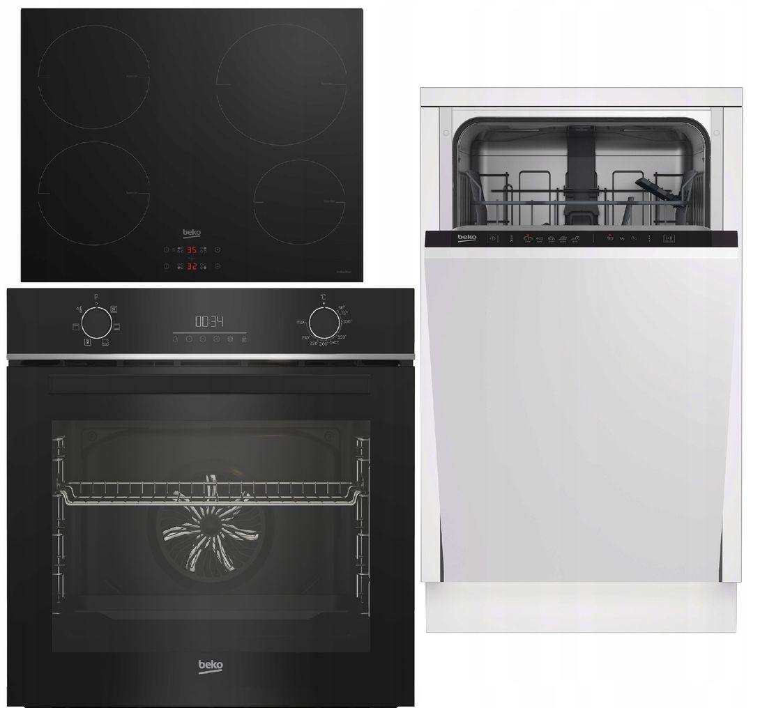 Zestaw BEKO piekarnik płyta Indukcyjna zmywarka 45 – 165059983 - ERLI.pl