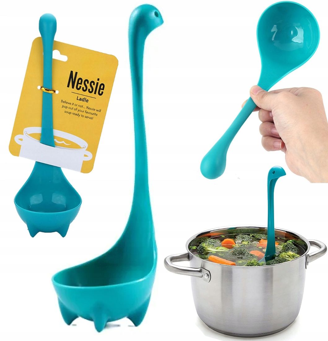 CHOCHELKA CHOCHLA DO ZUPY SOSU KUCHENNA STOJĄCA NABIERAK DINO NESSIE ...