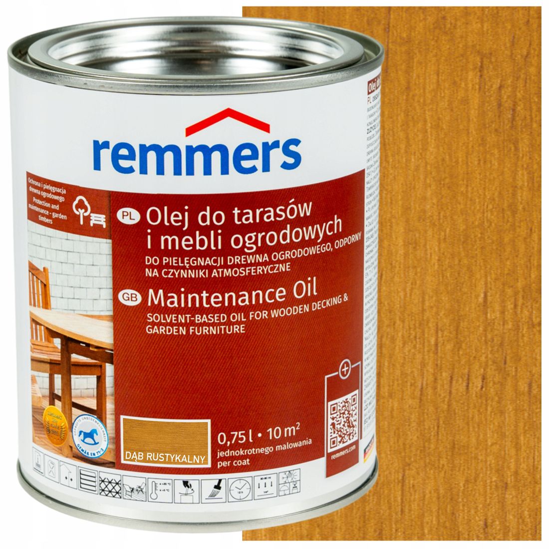 Olej do tarasów REMMERS dąb rustykalny 0,75L 750ml deski tarasowej ...