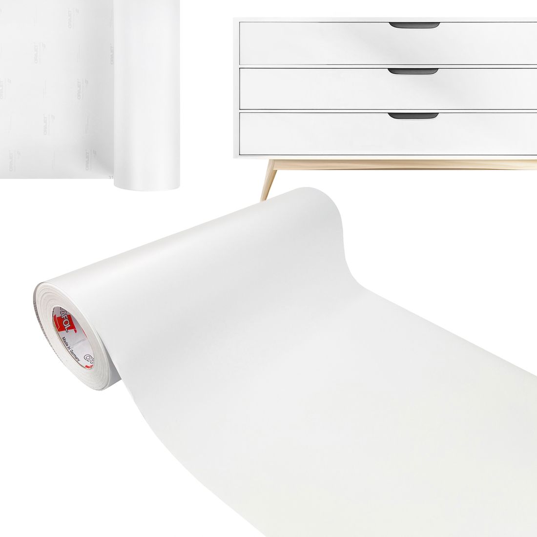 Samoprzylepna Okleina Na Meble Drzwi Blat Parapet DIY Kolor Biały ...