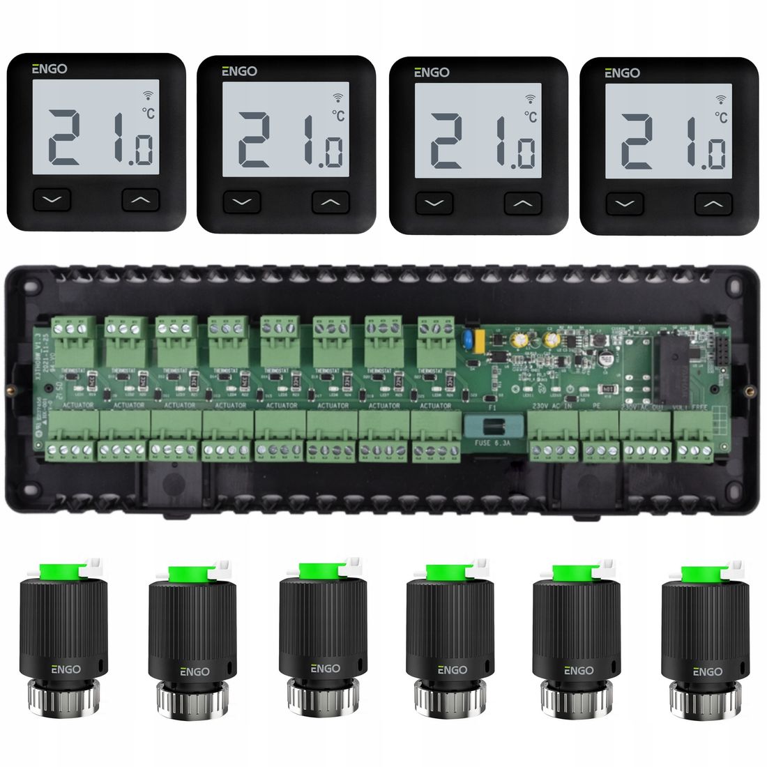 ENGO PRZEWODOWY ZESTAW STERUJĄCY OGRZEWANIEM WIFI E10B + ECB8230 ...
