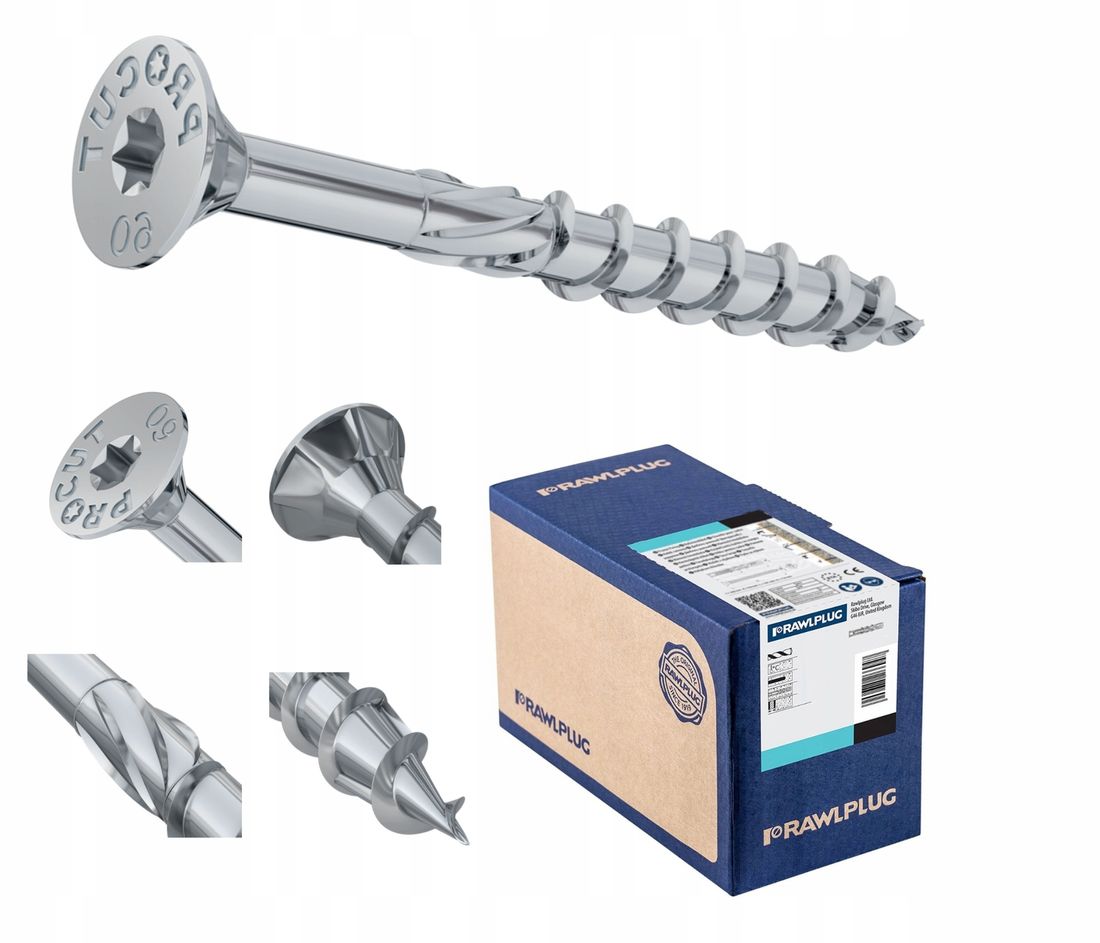 Wkręt niepełny gwint łeb stożkowy 3,5x50 mm Rawlplug PROCUT R-PTX 500 szt - ERLI.pl