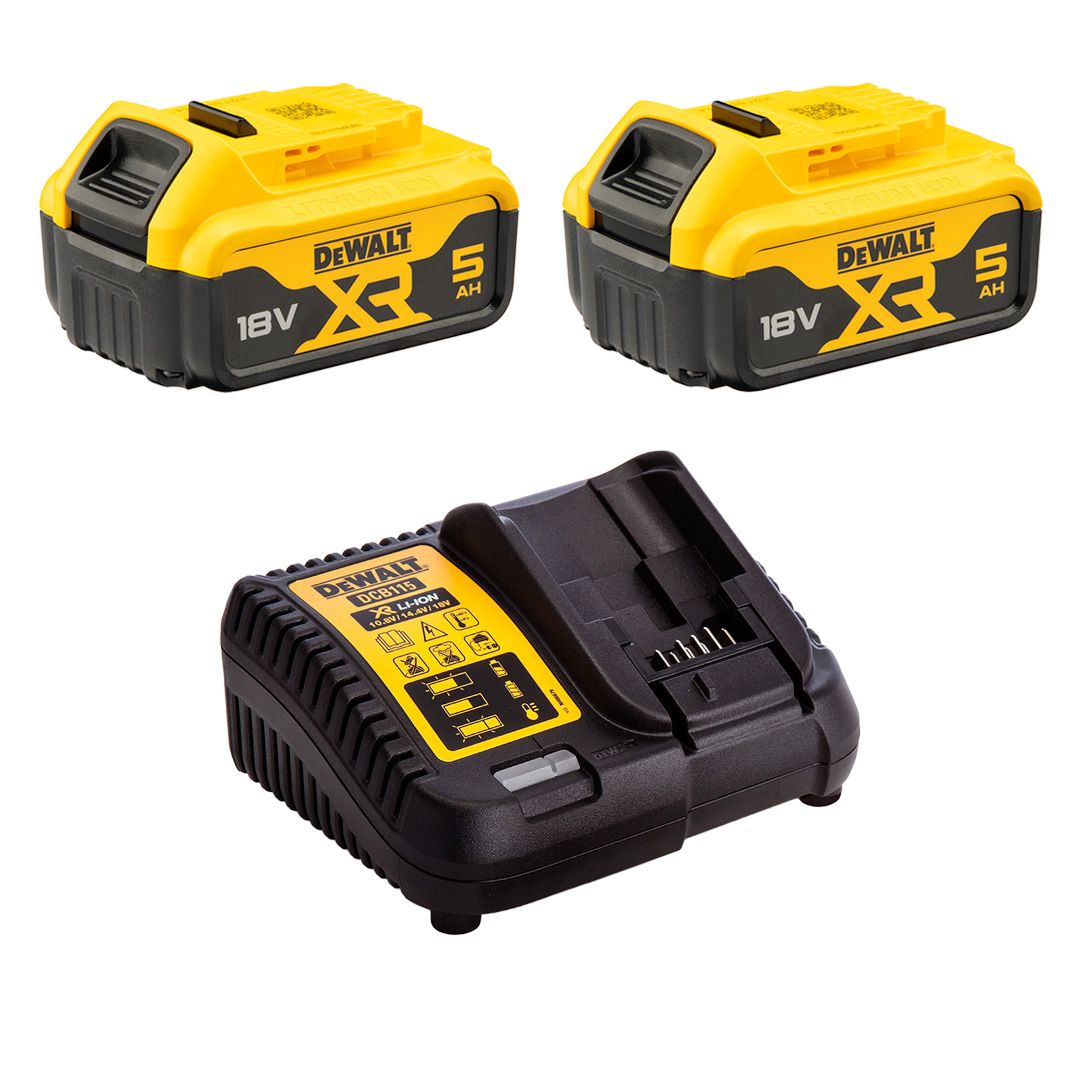 Zestaw zasilający DeWALT 2x aku. DCB184 18V 5Ah + ładowarka ...