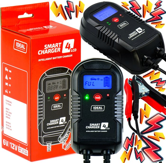 Prostownik inteligentny SAMOCHODOWY DO AKUMULATORA 6V 12V IDEAL SMART 4 ...