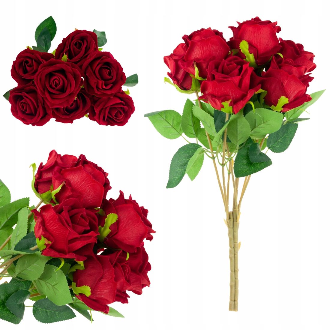 BUKIET RÓŻ WELUROWYCH CZERWONYCH RÓŻE JAK ŻYWE PIĘKNE W BUKIECIE REAL ...