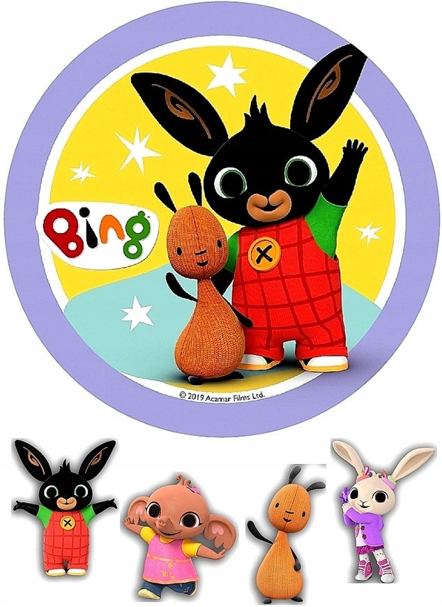 OPŁATEK NA TORT BING 20 CM +4 POSTACIE GRUBY - ERLI.pl