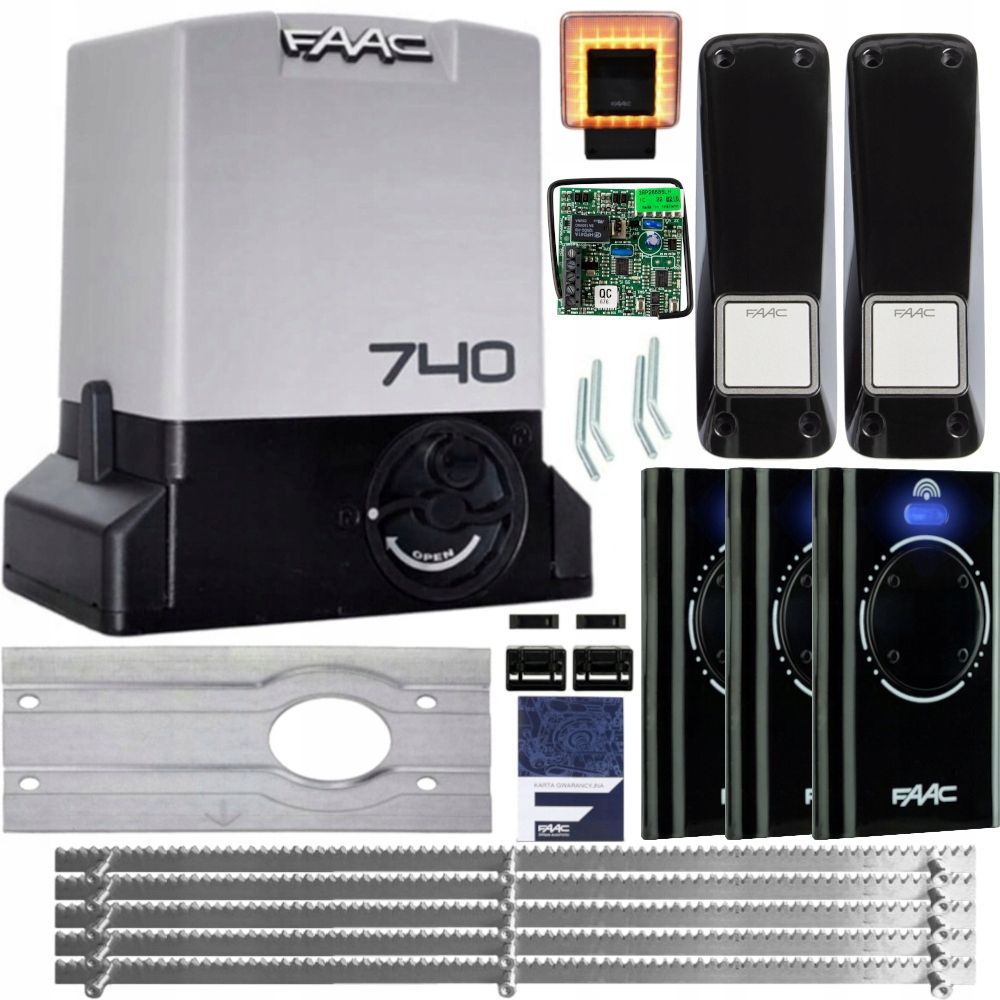 FAAC 740 DELTA 2 - Napęd Zestaw do 500kg, 3 Piloty XT4, XLED, 5 m Listwy – 207752853 - ERLI.pl