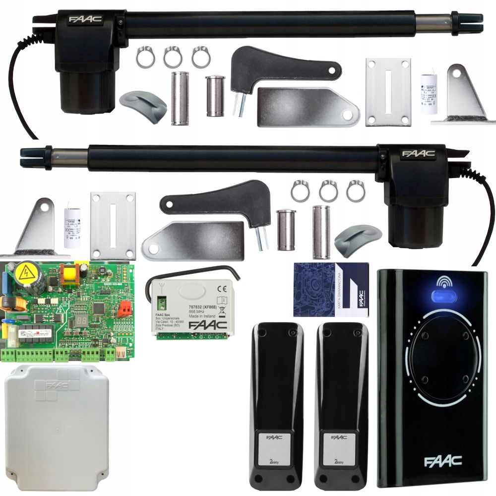 FAAC 414 SHORT - Siłownik Zestaw do bramy skrzydłowej do 6m pilot XT4 ...