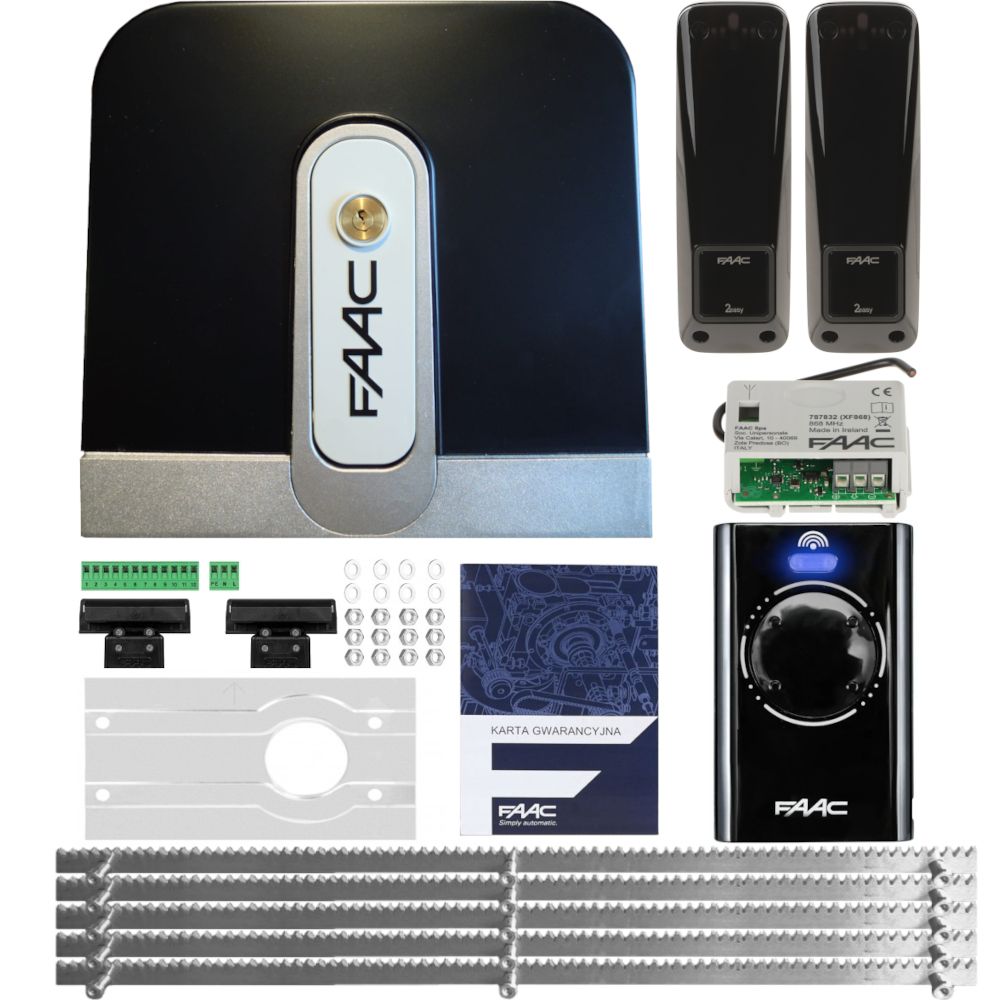 FAAC C721 CYCLO - Napęd Zestaw do przesuwnej 800 kg pilot XT4, listwa 5m – 207752980 - ERLI.pl