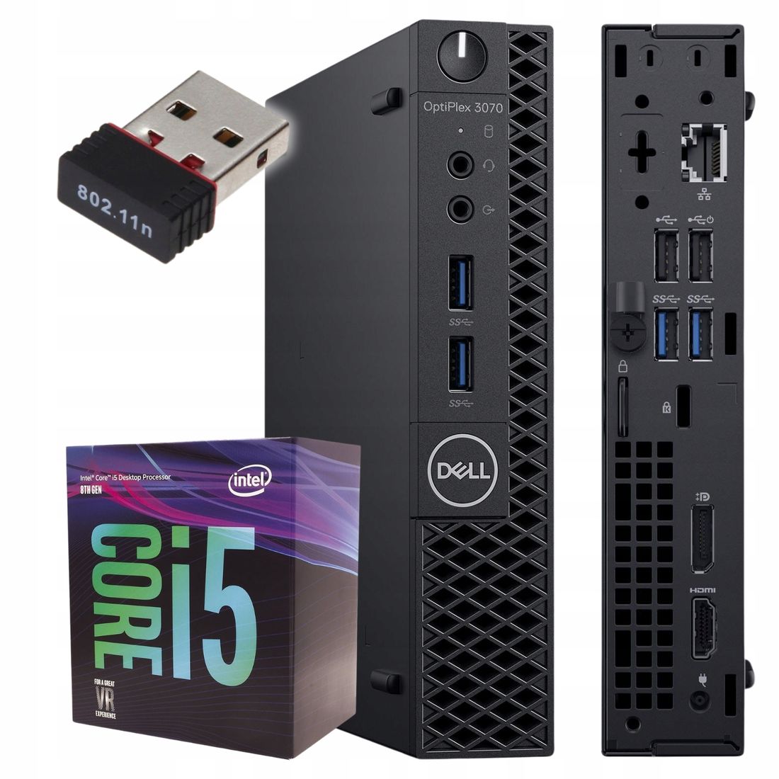 Komputer do biura Dell 3070 Tiny I5-8500T 16GB/512SSD Windows 11 mały ...
