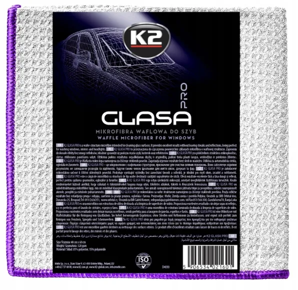 K2 Glasa Pro Mikrofibra waflowa do szyb luster 40x40 320g – 302484317 - ERLI.pl