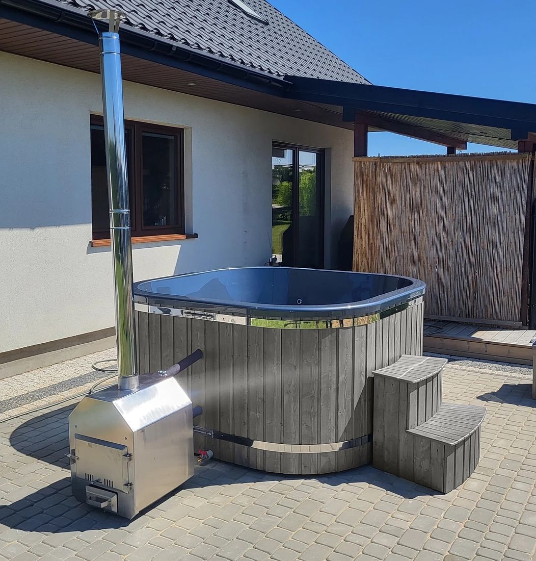 Balia ogrodowa drewniana kwadratowa jacuzzi ruska bania z hydromasażem ...