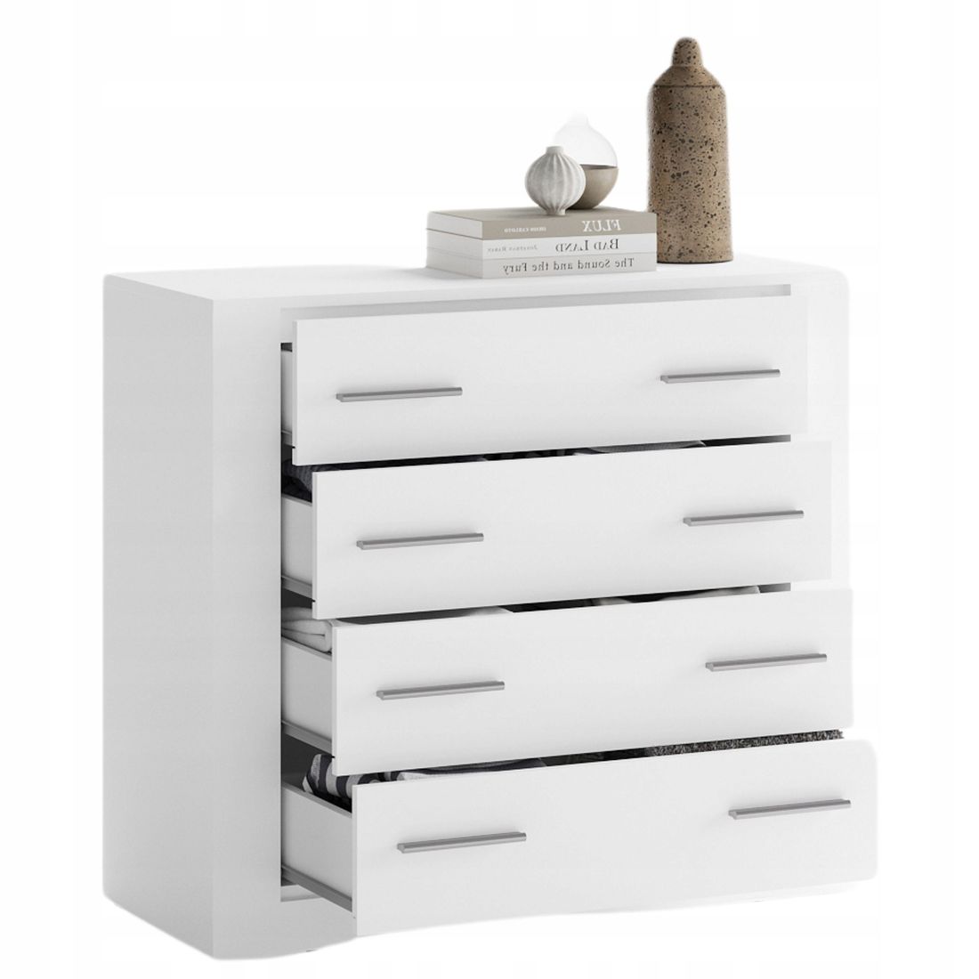 BIAŁA KOMODA Z SZUFLADAMI 100 cm do przedpokoju szafka regał ID-10 ...