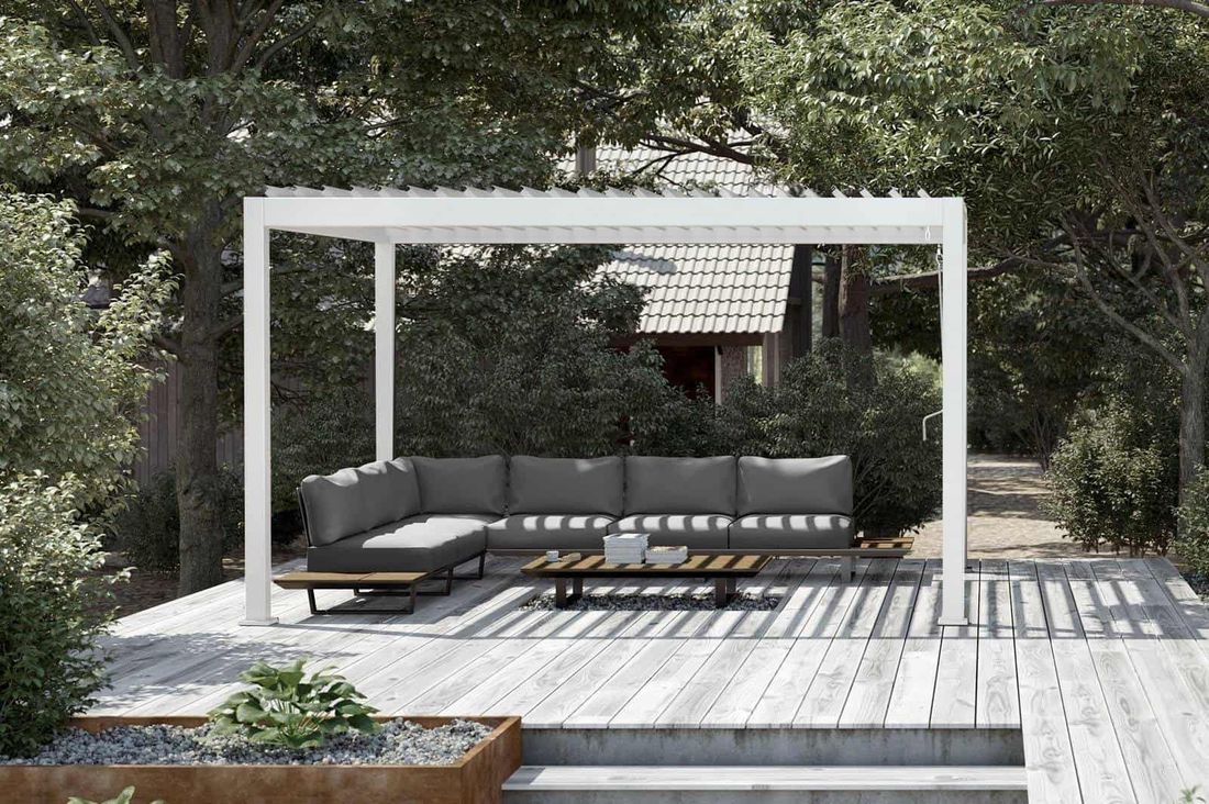 Zadaszenie tarasowe PERARA 300x400CM białe – 182517412 - ERLI.pl