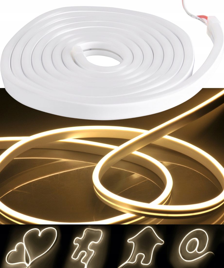 Pasek TAŚMA NEON LED na ścianę 12V 17W 2m IP65 barwa neutralna 314987 ...