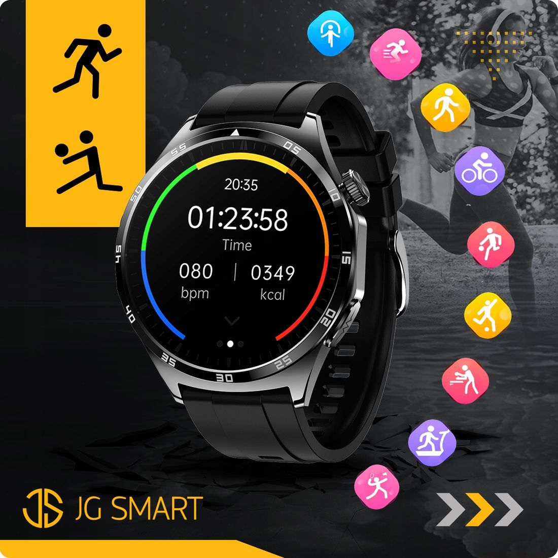 SMARTWATCH ZEGAREK CIŚNIENIOMIERZ EKG GLUKOZA GLIKEMIA HRV ROZMOWY MENU PL - ERLI.pl