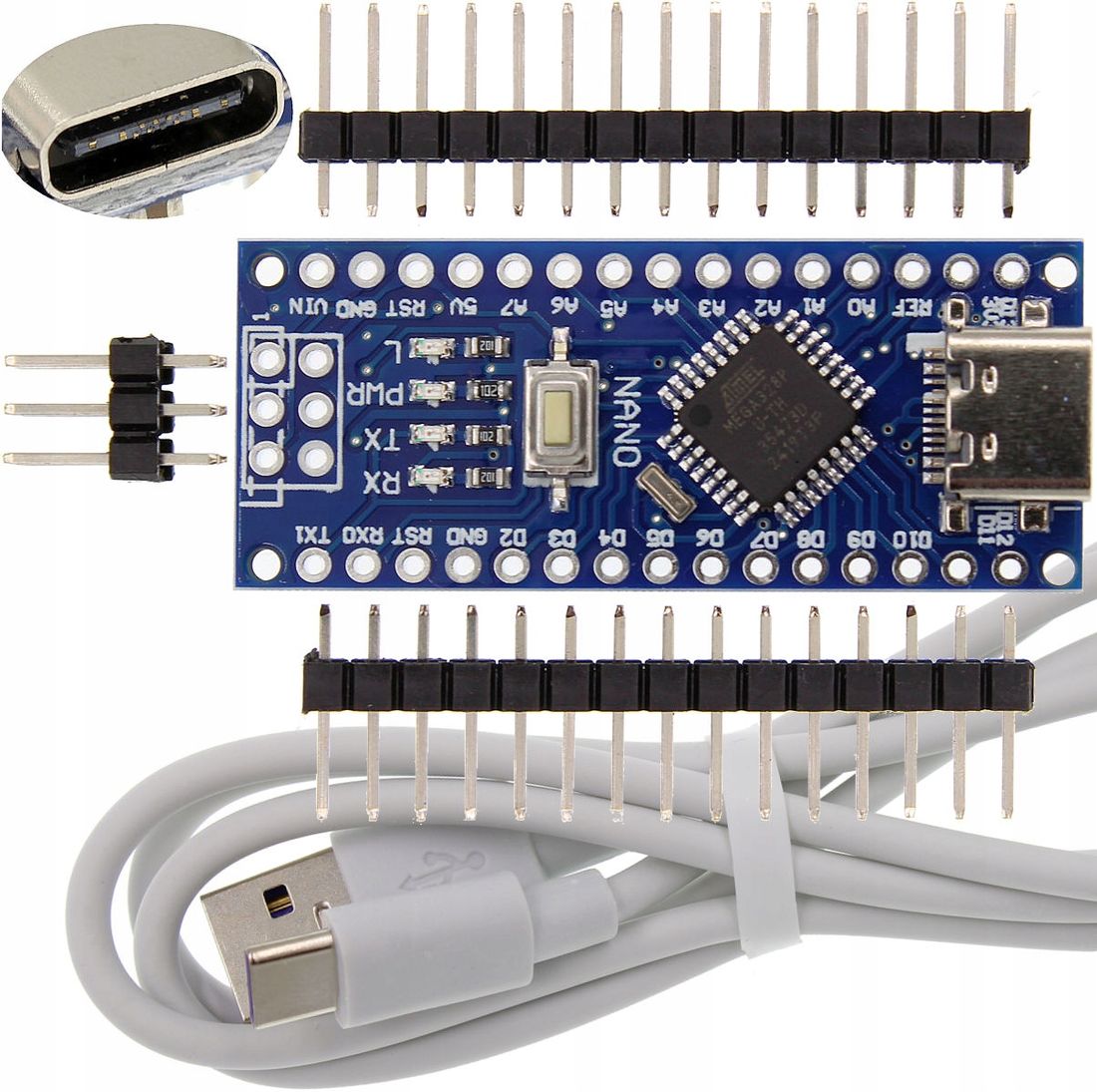 Nano 3 0 Atmega328 Ch340 Zgodny Z Arduino Usb C Niezlutowany Kabel