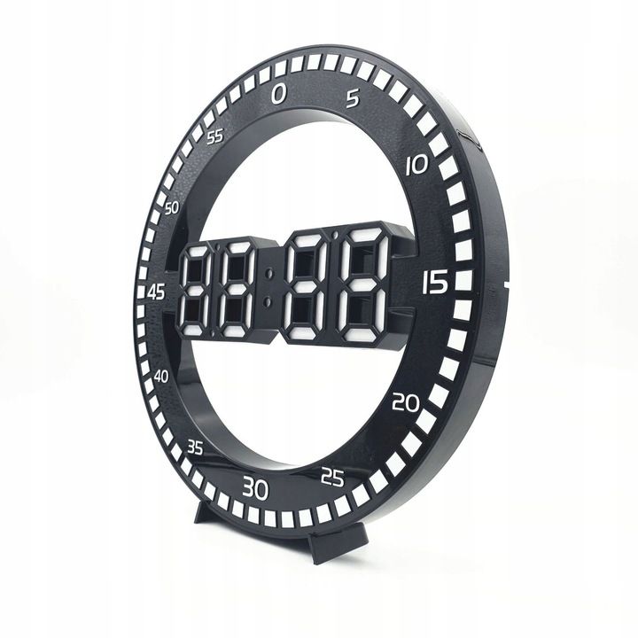 NOWOCZESNY ZEGAR ŚCIENNY LED CYFROWY MINIMALISTYCZNY DESIGN ...