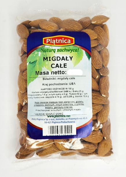 Migdały Kalifornijskie Premium 500g PIĄTNICA – 211540042 - ERLI.pl