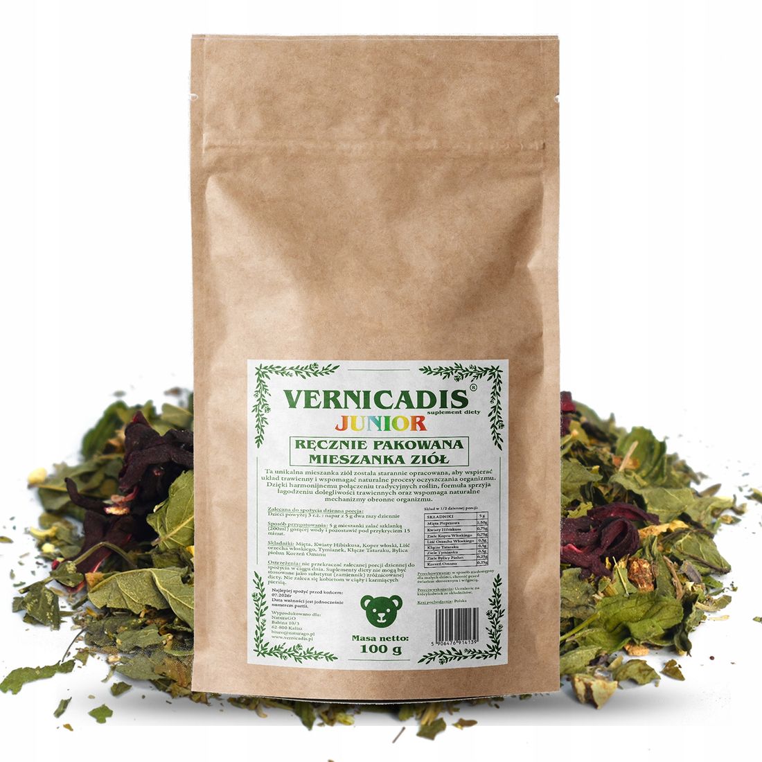 VERNICADIS JUNIOR Kompleks Ziołowy 100g Zioła Piołun Orzech Oman - ERLI.pl