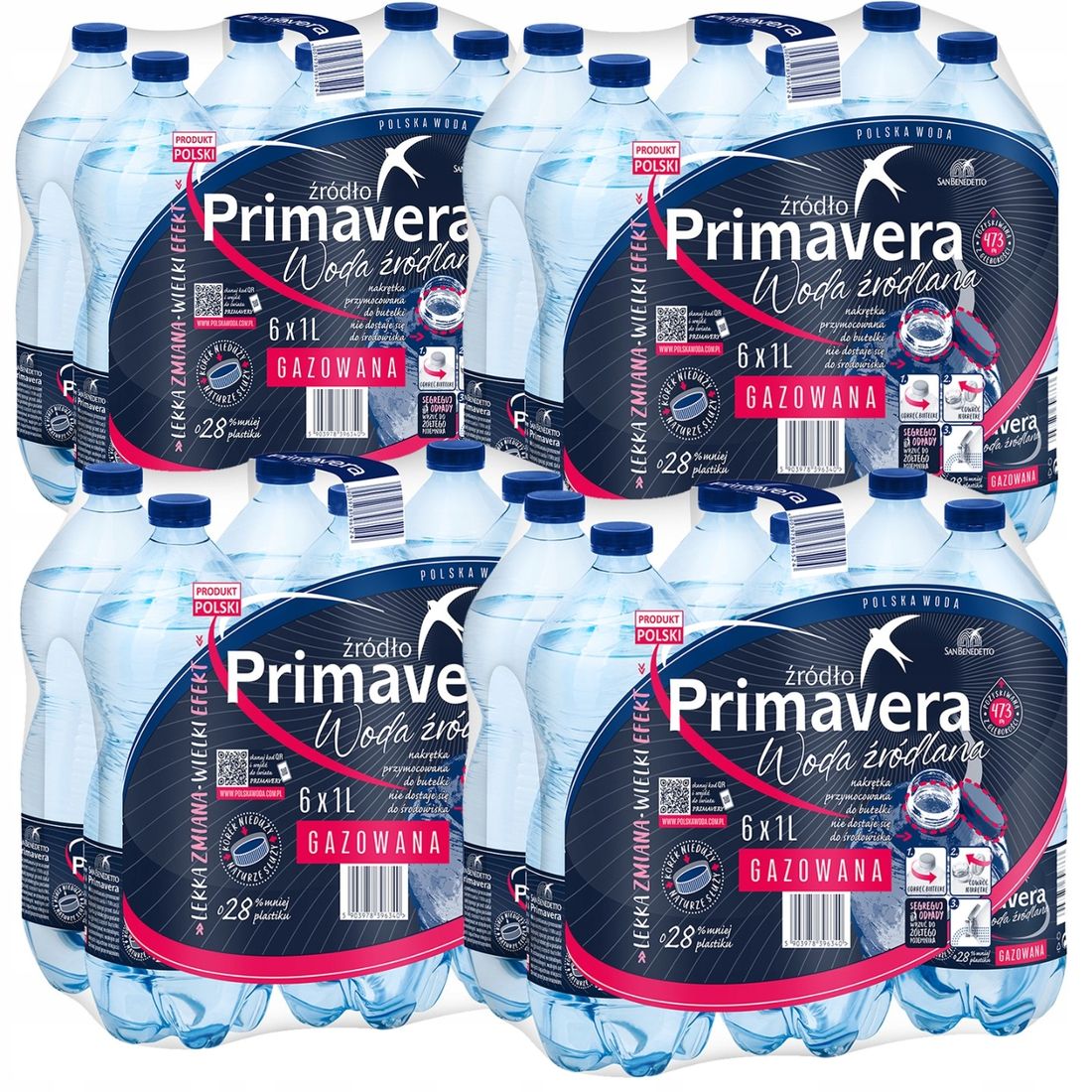 Primavera Woda źródlana gazowana 1 l x 24 sztuki – 212477914 - ERLI.pl