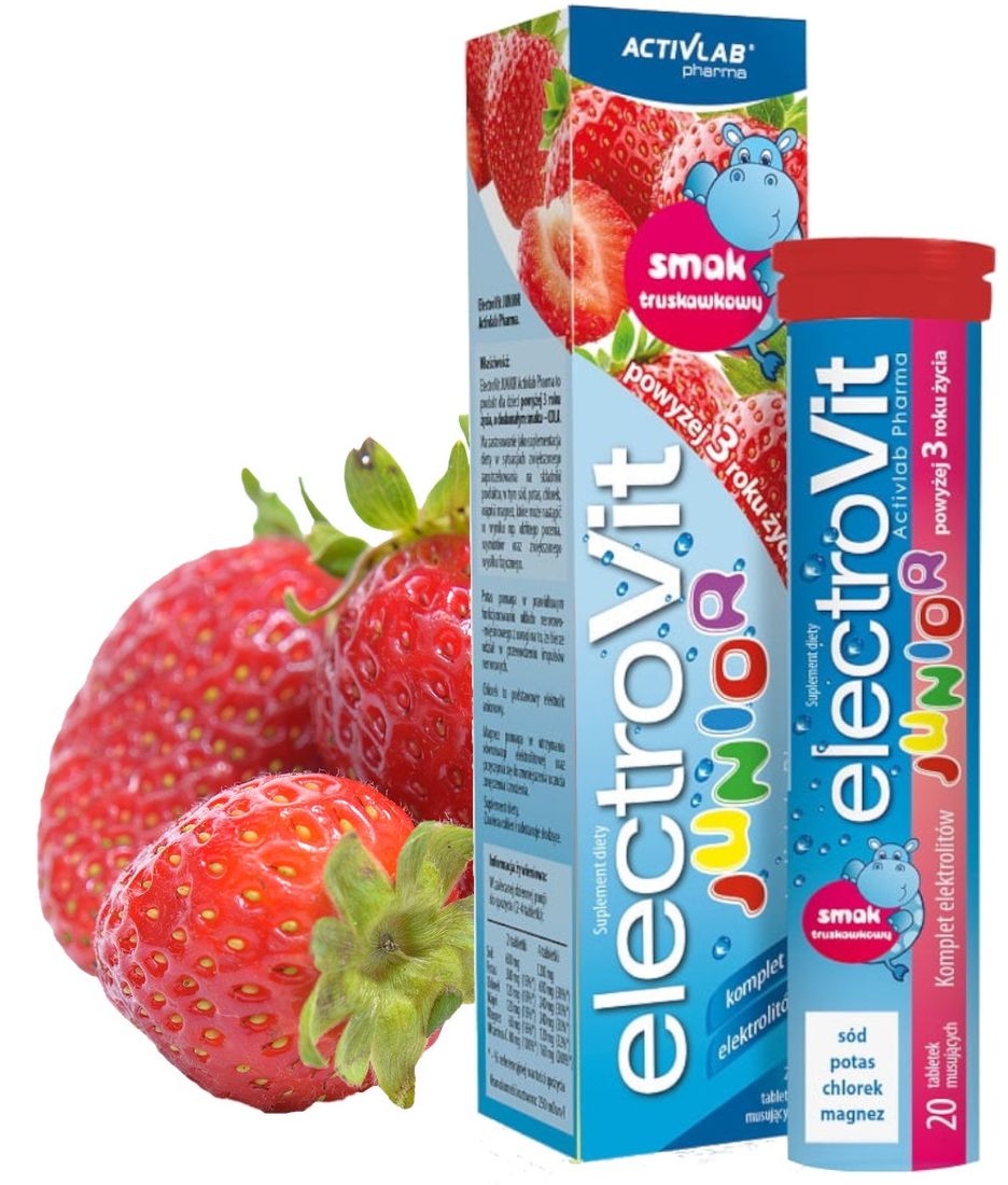 Elektrolity dla dzieci Electrovit junior truskawkowe 20 sztuk Activlab ...