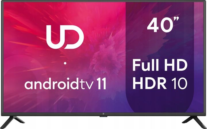 TELEWIZOR UD 40 CALI FULL HD ANDROID SMART TV WIFI DVBT T2 HEVC CZARNY – 213125807 - ERLI.pl