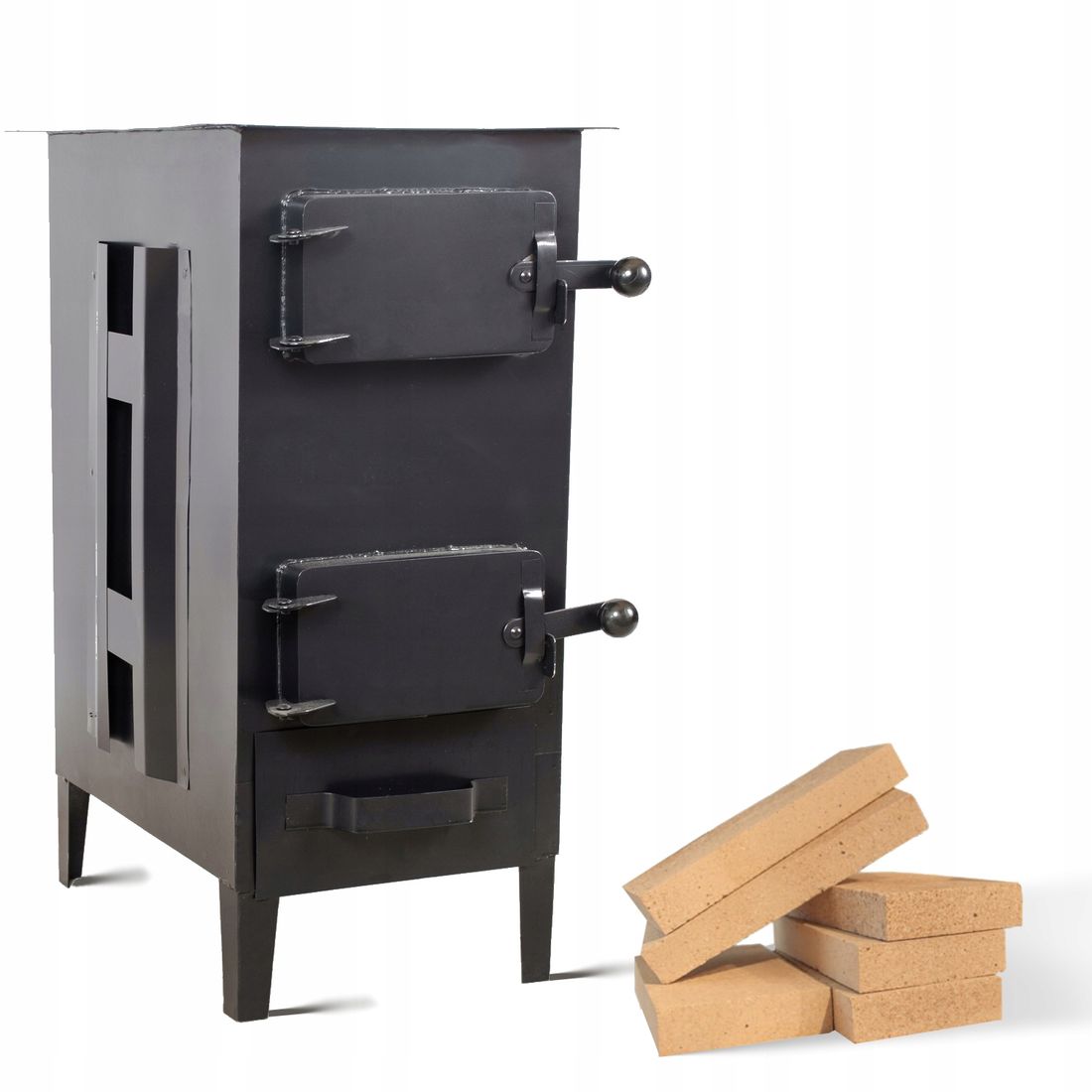 PIEC wolnostojący stalowy SZAMOTOWY KOZA APOLLO POLSKI 66 x 32 x 35 cm ...
