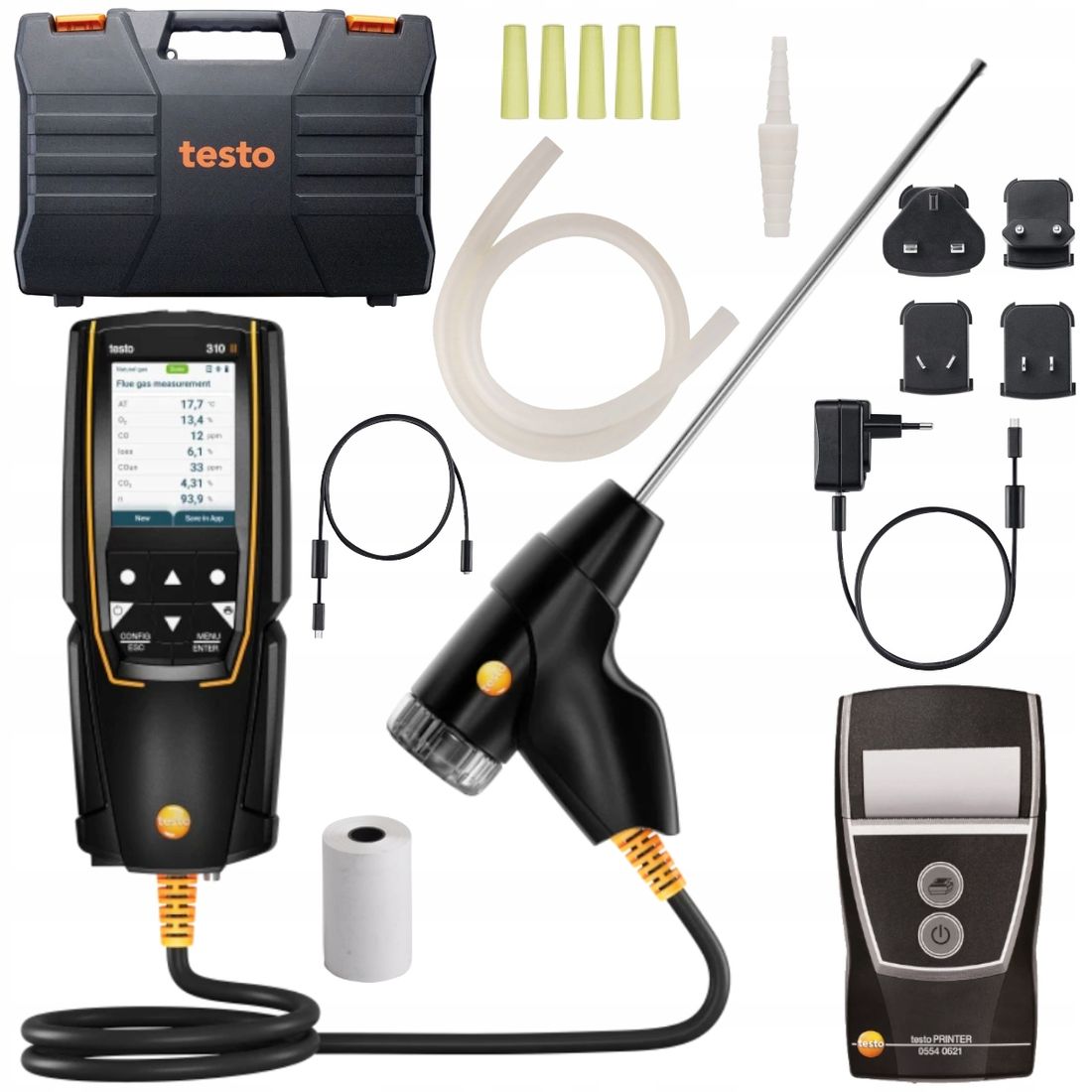 TESTO 310 II Analizator spalin O2 CO temperatura spalin otoczenia ...