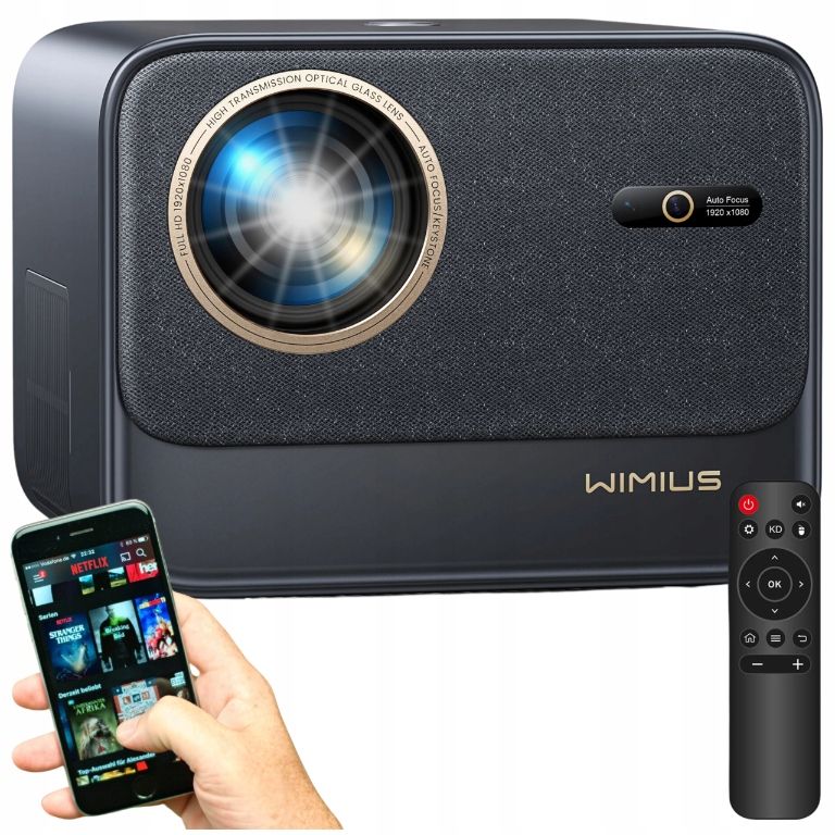 Projektor Full HD Wimius K9 4K Android 700ANSI WiFi 6 Bluetooth Kino ...