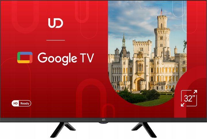 TELEWIZOR UD 32 CALE HD SMART GOOGLE TV 11 BLUETOOTH DVB T T2 HEVC DOLBY – 213840133 - ERLI.pl