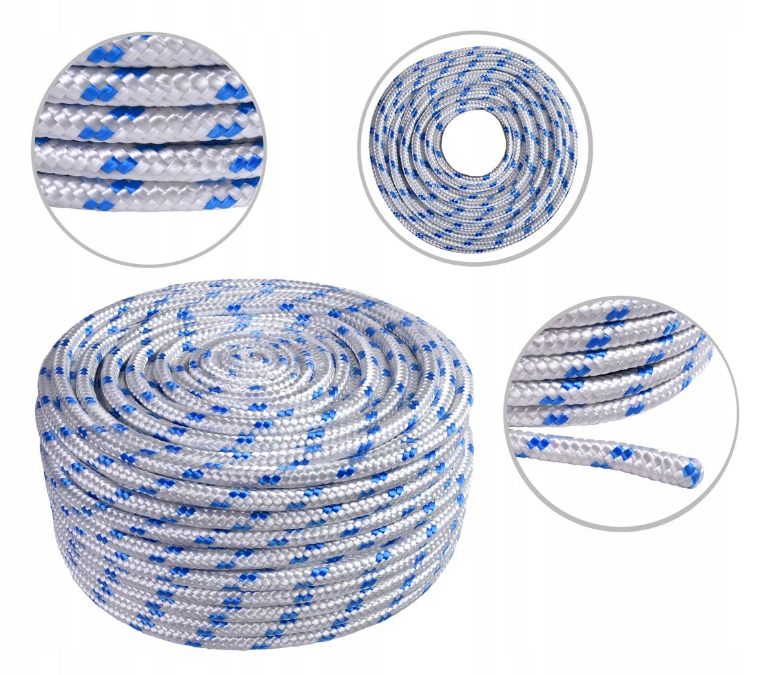 LINA LINKA POLIPROPYLENOWA PLECIONA BIAŁA 10mm 100M PREMIUM QUALITY - ERLI.pl