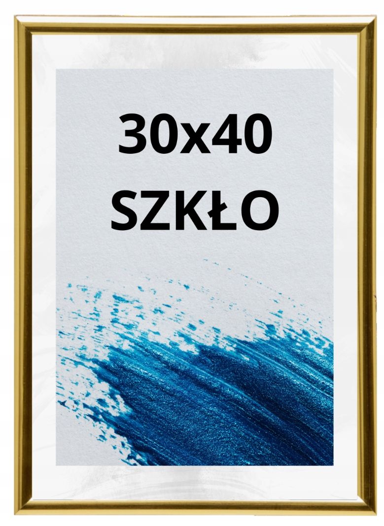 Ramka na zdjęcie 30x40 złota ze szkłem klasyczna uniwersalna ...