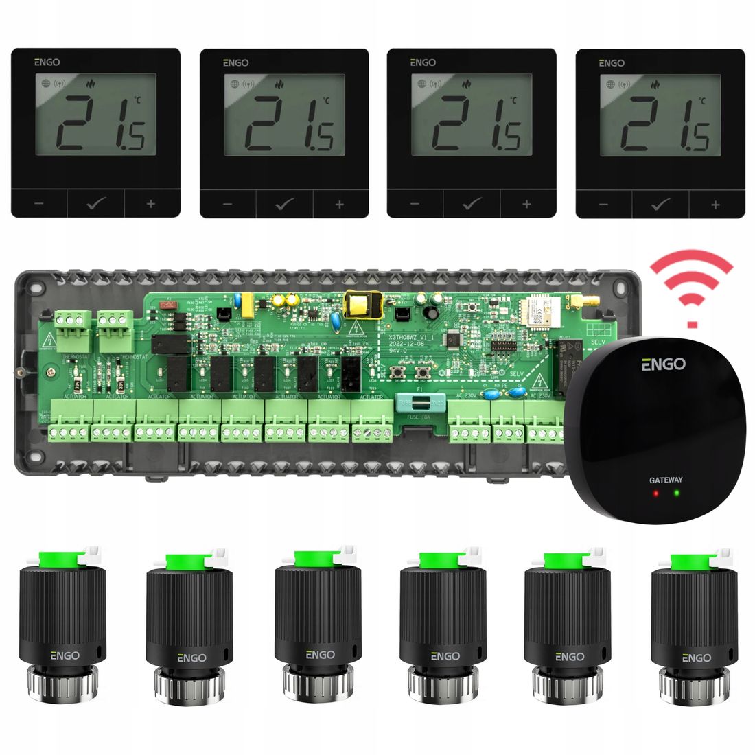 ENGO BEZPRZEWODOWY ZESTAW STERUJĄCY ZIGBEE E25-BATB + ECB62ZB +E30NC+ EGATE – 214567631 - ERLI.pl