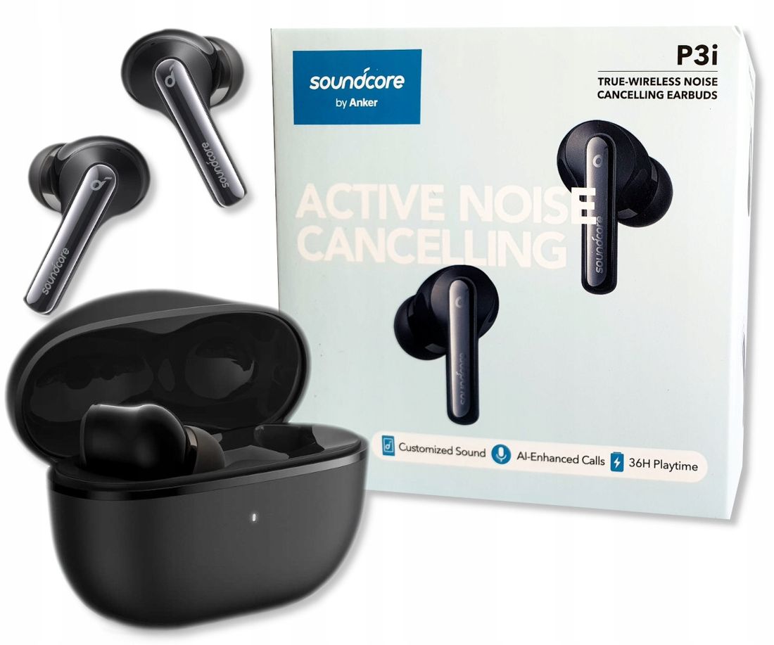 Słuchawki bezprzewodowe Soundcore Life P3i ANC by Anker BT 5.2 Czarne ...