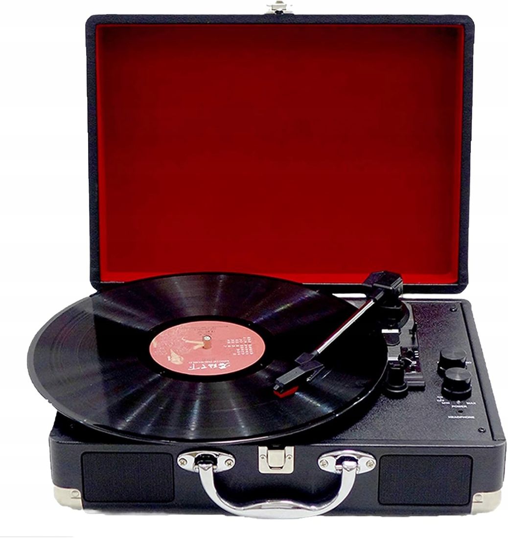 ODTWARZACZ PŁYT WINYLOWYCH VINTAGE RETRO STYLOWY GRAMOFON W WALIZCE ... ODTWARZACZ PŁYT WINYLOWYCH VINTAGE RETRO STYLOWY GRAMOFON W WALIZCE ...
