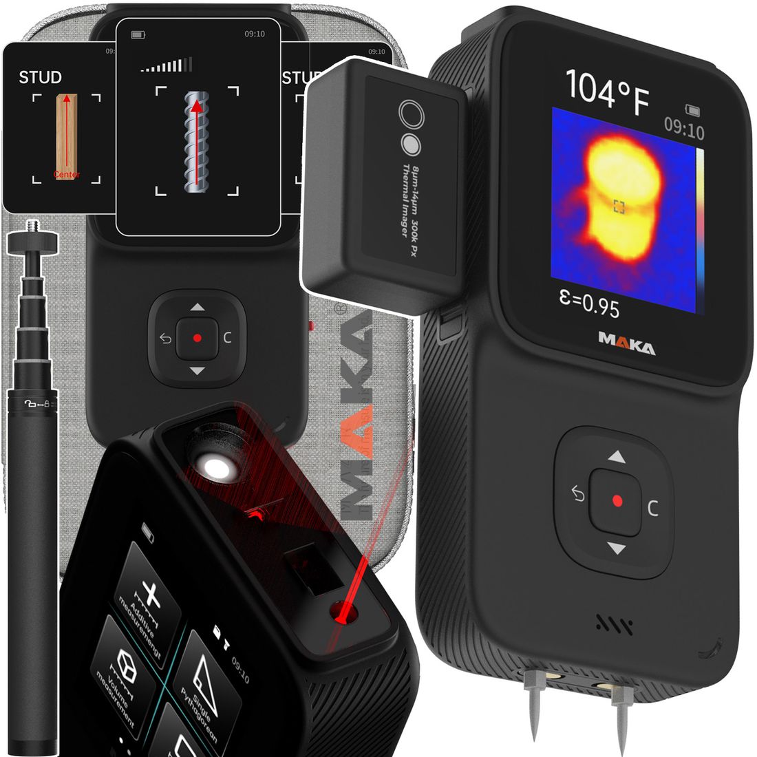 LASER KRZYŻOWY DALMIERZ WYKRYWACZ PRZEWODÓW METALI KAMERA TERMOWIZYJNA ...