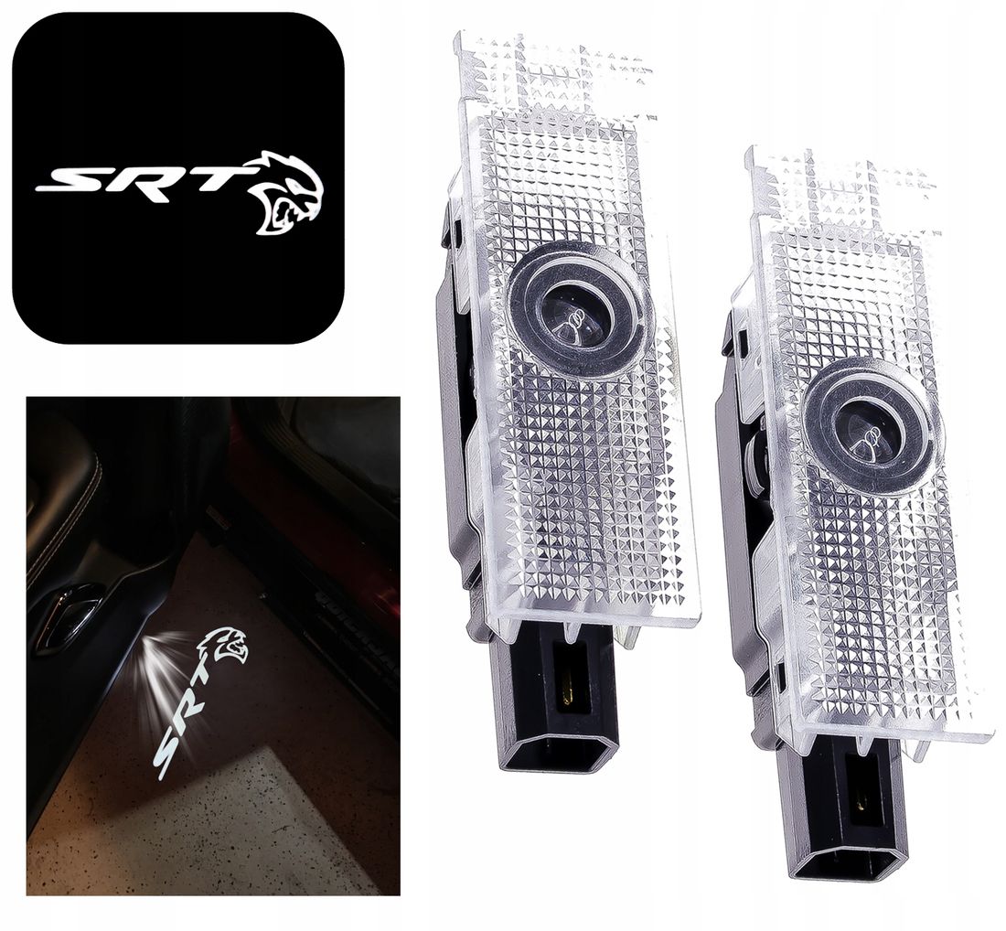 ZESTAW 2x PROJEKTOR LED LOGO HD DODGE CHALLENGER SRT HELLCAT 6.2 V8 ...