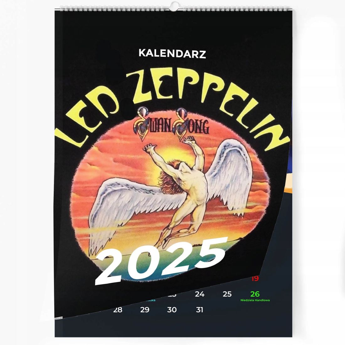 KALENDARZ NA 2025 A4 LED ZEPPELIN ŚCIENNY 13-STRONNY ZAZNACZONE ŚWIĘTA ...