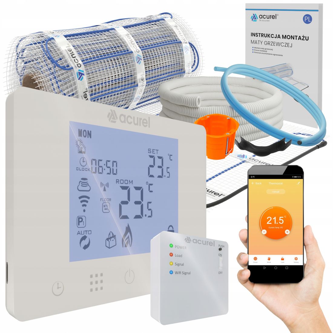 Mata Grzejna Grzewcza Zestaw do łazienki - 1,5m² – 215397684 - ERLI.pl