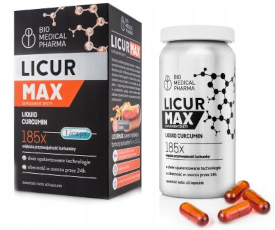 Bio Medical Pharma Licur MAX płynna kurkuma 60 kapsułek Licaps ...
