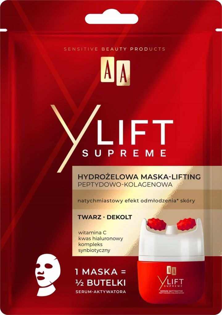 AA Y Lift Supreme Maska-lifting peptydowo-kolagenowa twarz dekolt - ERLI.pl AA Y Lift Supreme Maska-lifting peptydowo-kolagenowa twarz dekolt - ERLI.pl
