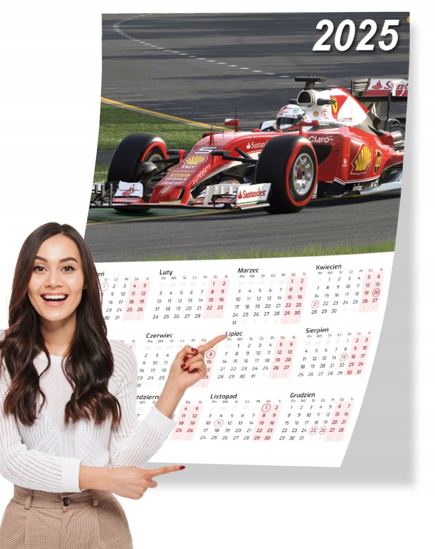 KALENDARZ PLAKATOWY A2 F1 02 2025 ELEGANCKI NA PREZENT – 216017847 - ERLI.pl