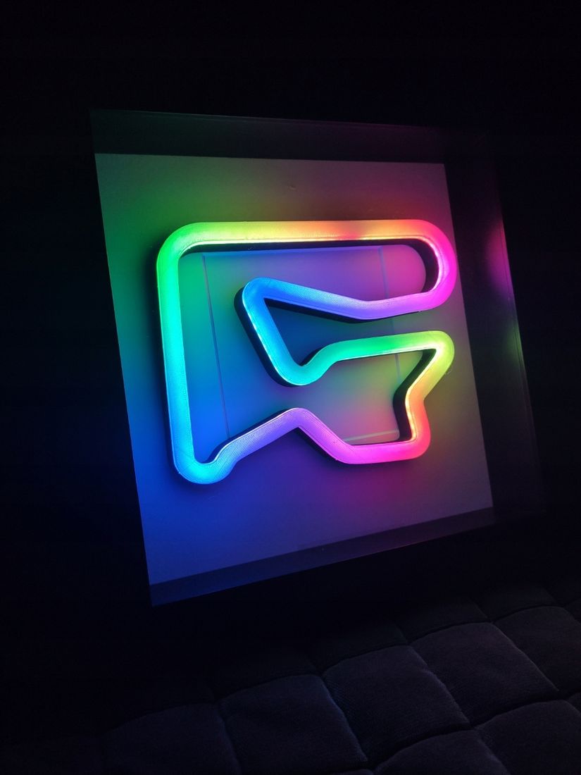 LED Track Tor Poznań Formuła 1 Ramka Tor F1, Podświetlany model toru ...