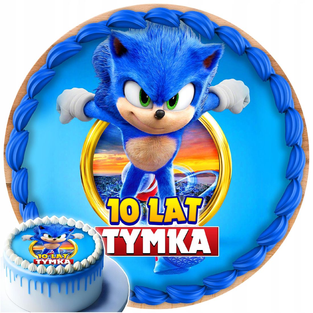 OPŁATEK NA TORT SONIC SONIK X THE HEDGEHOG JADALNY OBRAZEK TORTOWY ...
