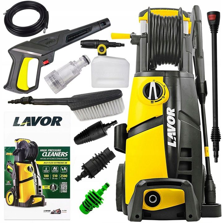 MOCNA MYJKA CIŚNIENIOWA LAVOR EXTREME X8 FLEX 2500W 180BAR GOTOWY ZESTAW – 216231802 - ERLI.pl